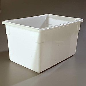 Carlisle FoodService Products Storplus Food Storage Container with Stackable Design for Catering, Buffets, Restaurants, Polyethylene (Pe), 21.5 Gallon, White, 21.5 Gallon, 26" x 18" x 15"