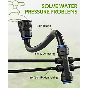 HIRALIY 59FT Garden Watering System, Drip Irrigation Kits for Plants, New Quick Connector, Blank Distribution Tubing, Saving Water Automatic Irrigation Equipment for Patio Lawn