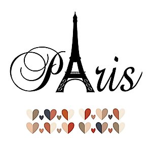 Lchen Paris Eiffel Tower Removable PVC Wall Sticker Home Kids Room Decor Art Decal(12.6"x19.7")