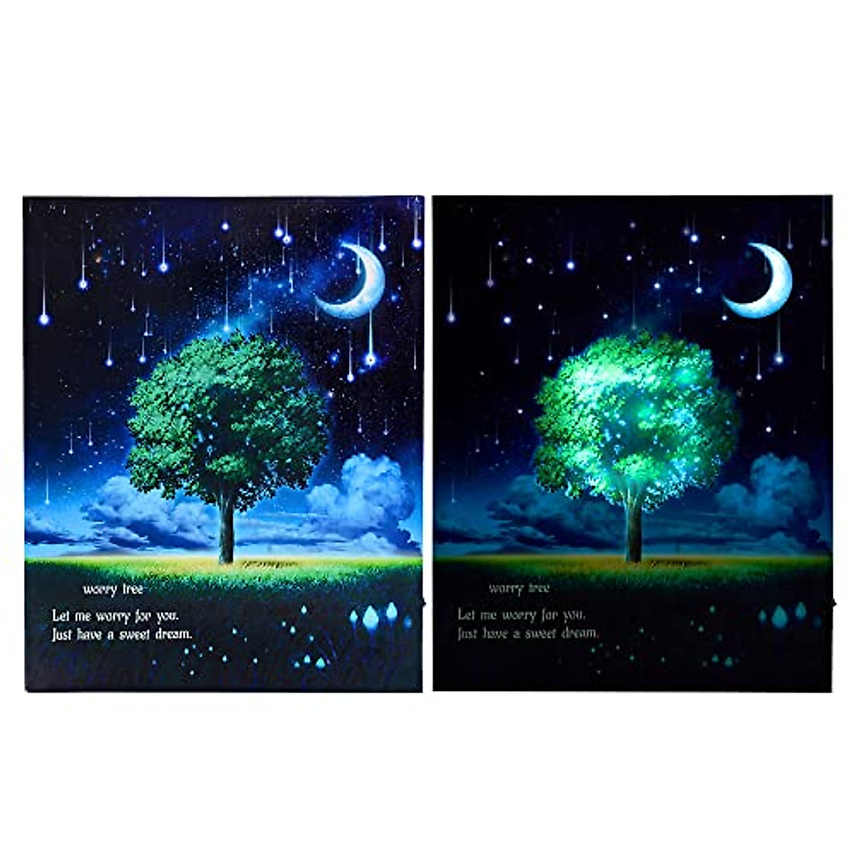 Dohwa blingco Worry Tree LED Lighted Wall Art With Timer 15.7" x 19.6" Home Decor Anxiety Relief Item Meditation Accessories