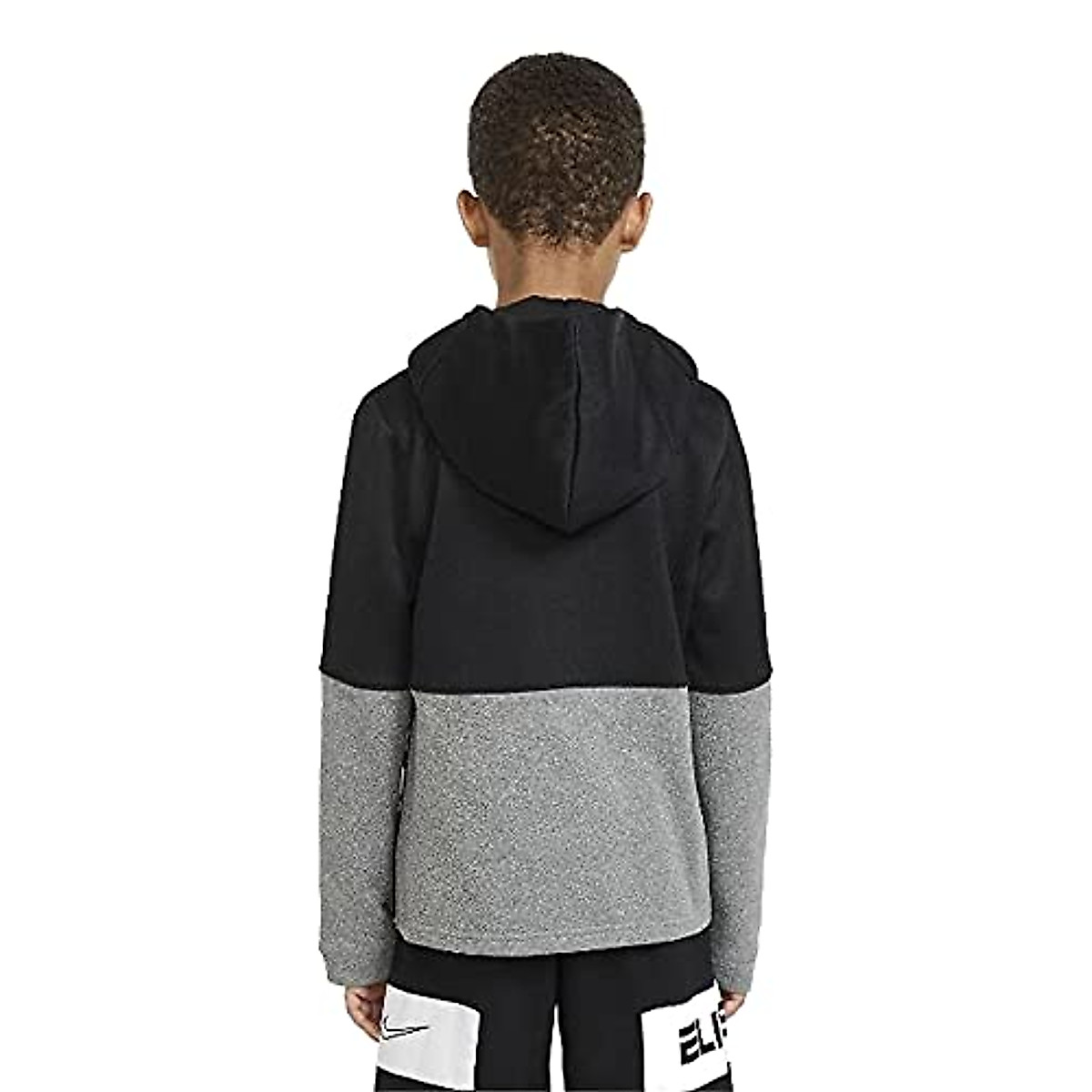 Nike Youth 8-18 Kids Therma Elite Pullover Hoodie (X-Large, Black/Carbon Heather/White)