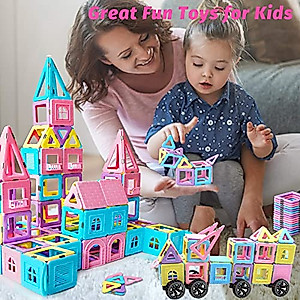 DUMMA Magnetic Tiles for Kids Age 3-6 Magnetic Building Blocks Set Toys for Boys Girls 3D Preschool Educational STEM Toys Tiles Christmas Birthday Gifts for Toddlers Children 3 4 5 6 7 8 Year Old