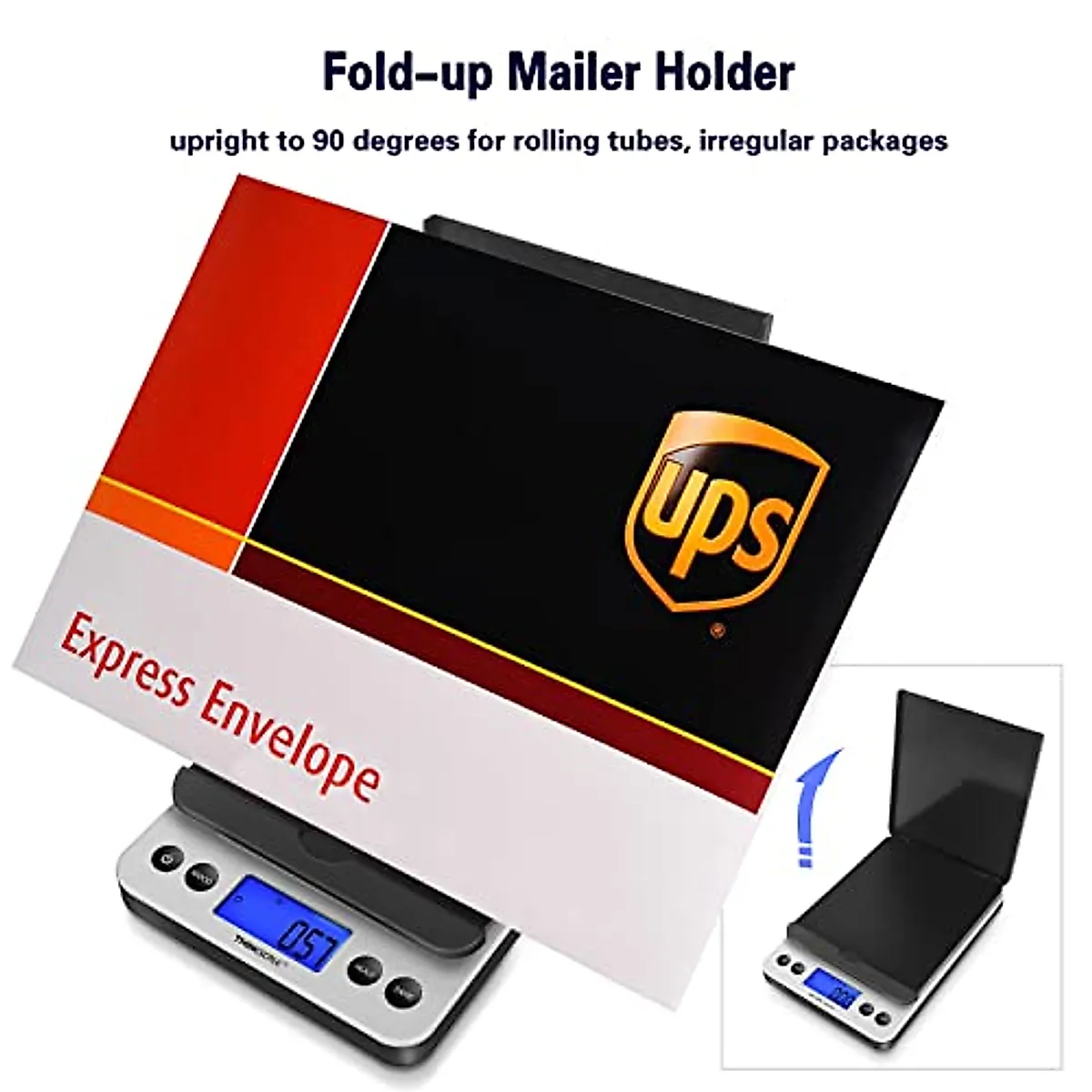 THINKSCALE Shipping Scale, 86lb Postal Scale with Hold and Tear Function, 5 Units, Auto-Off, Postage Scale for Packages Mailing Small Business, Battery Included