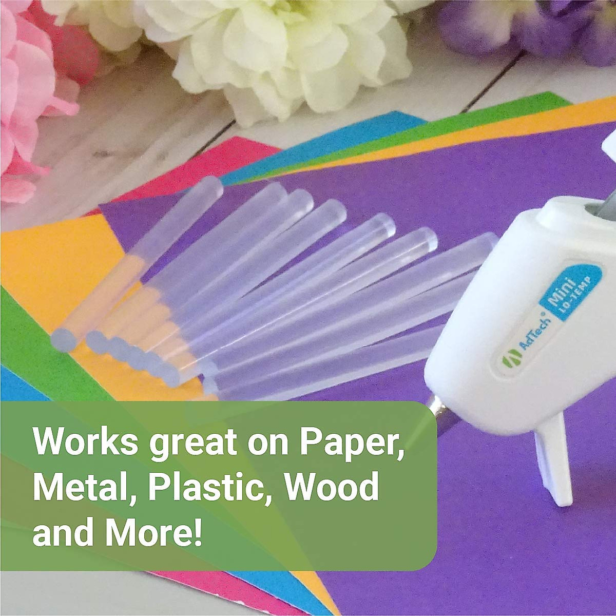 AdTech 220-345-5 Hot Glue, 4 Inch Mini Size, Clear, 550 Sticks, 80 Ounce