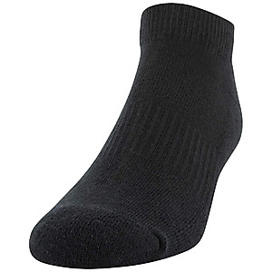 Gildan Men's Active Cotton Low Cut Socks, 10-Pairs, Black, Shoe Size: 6-12