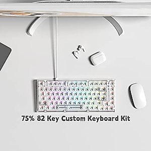 Womier 75% Custom Keyboard Kit- Gasket Mount Mechanical Gaming Keyboard, S-K75 82 Keys Wired Custom Keyboard RGB Clear Keyboard Kit, Hot Swappable Keyboard, Pre-lubed Switch for Mac/Win, Transparent