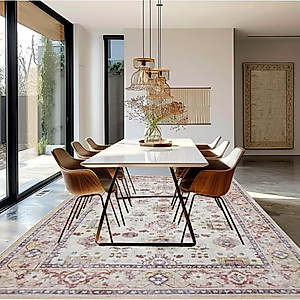 Area Rugs for Living Room Non Slip Bedroom Rugs Machine Washable Carpet Stain Resistant Home Decor Low Pile