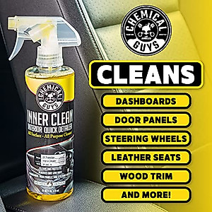 Chemical Guys SPI_663_16 InnerClean Quick Detailer with Pineapple Scent, High Performance Interior and Dashboard Cleaner, Dust Repellent, Easy to Use Non Greasy Formula, 16 fl oz