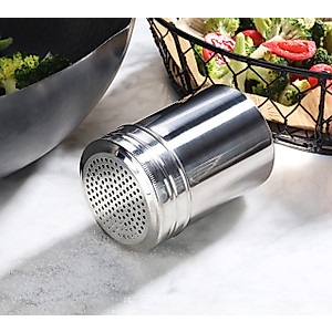 New Star Foodservice 28478 Stainless Steel Dredge Shaker, 10-Ounce, Set of 2