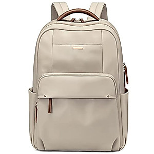 GOLF SUPAGS Laptop Backpack for Women Computer Bag Casual Daypack Fits 15.6 Inch Notebook Work Travel Backpacks (Apricot)
