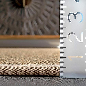 nuLOOM Hesse Checker Weave Seagrass Area Rug, 10' x 14', Natural