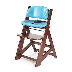 Keekaroo Height Right Kids High Chair with Comfort Cushions, Mahogany/Aqua (0055214KR-0001)