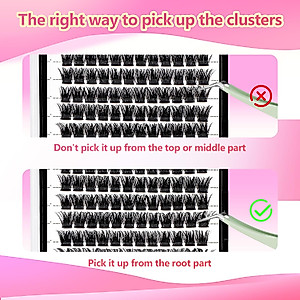 Large Tray,10-20mm to Choose DIY Eye Lashes Extensions 120 Cluster Wide Stem Eyelashes Soft and Lightweight Individual False Eyelashes Dramatic Look (20mm)