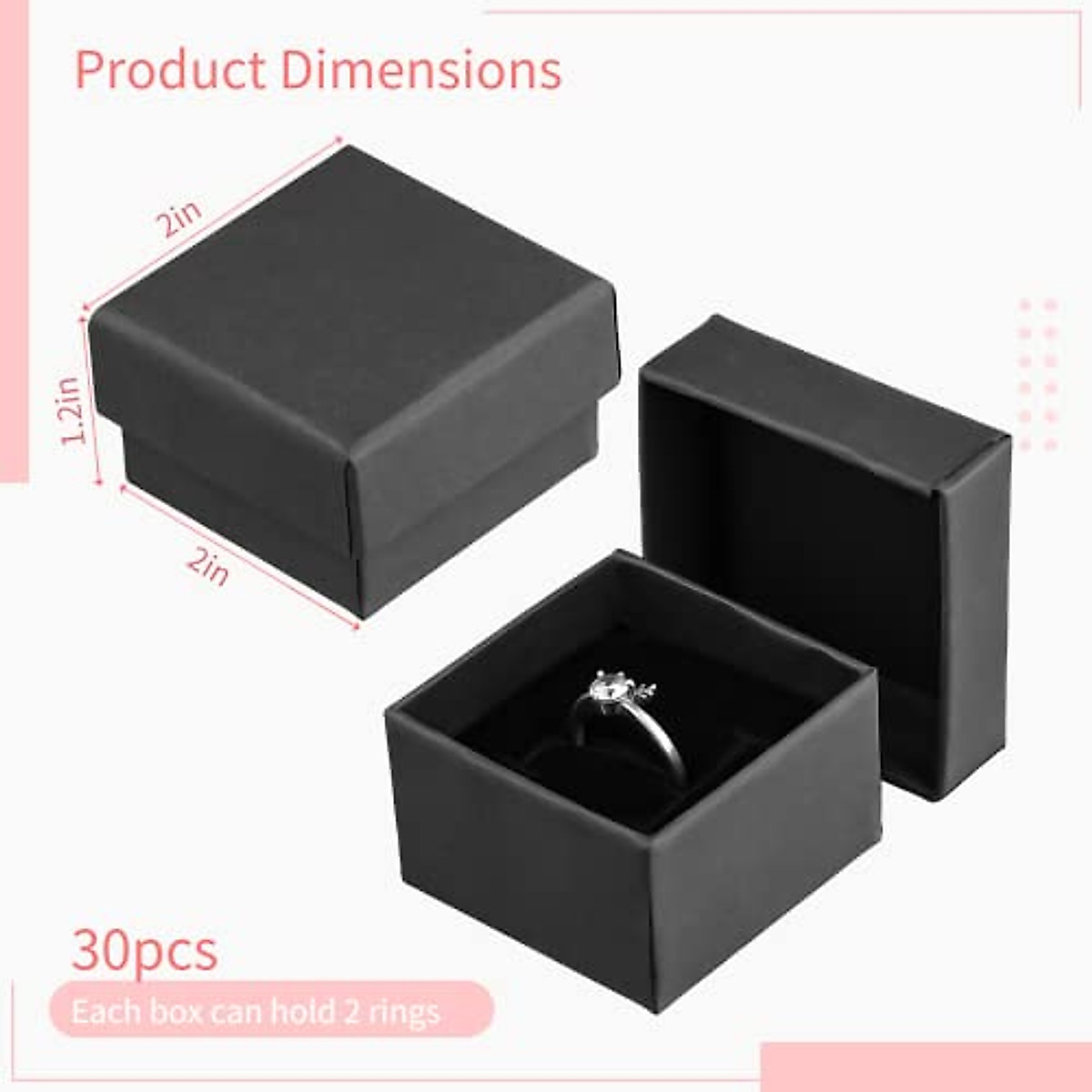 Outgeek 24pcs Jewelry Gift Boxes, Small Gift Boxes with Foam Insert Earring Protector Case Jewelry Kraft Packing Boxes for Ring Collectibles Necklace Bracelet Wedding (24PCS Gift Boxes)