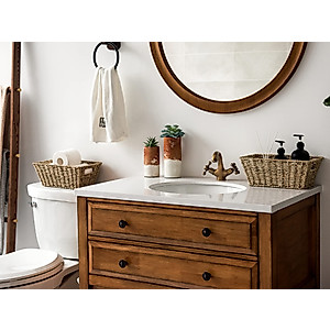 StorageWorks Large Wicker Baskets, Water Hyacinth Baskets for Organizing, Handwoven Storage Baskets with Built-in Handles, 2 Pack