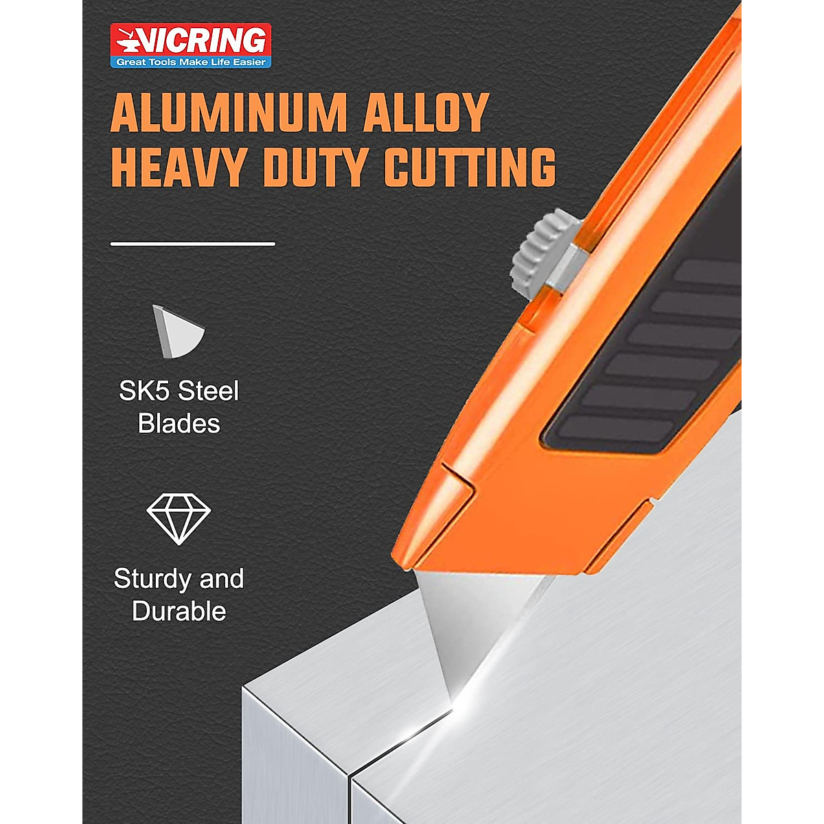 Utility Knife Box Cutter Retractable Heavy Duty SK5 Steel Blades Razor Knife Utility For Boxes Cardboard Carpet 2Pack Box Cutters (4-Pack, Multicolored)