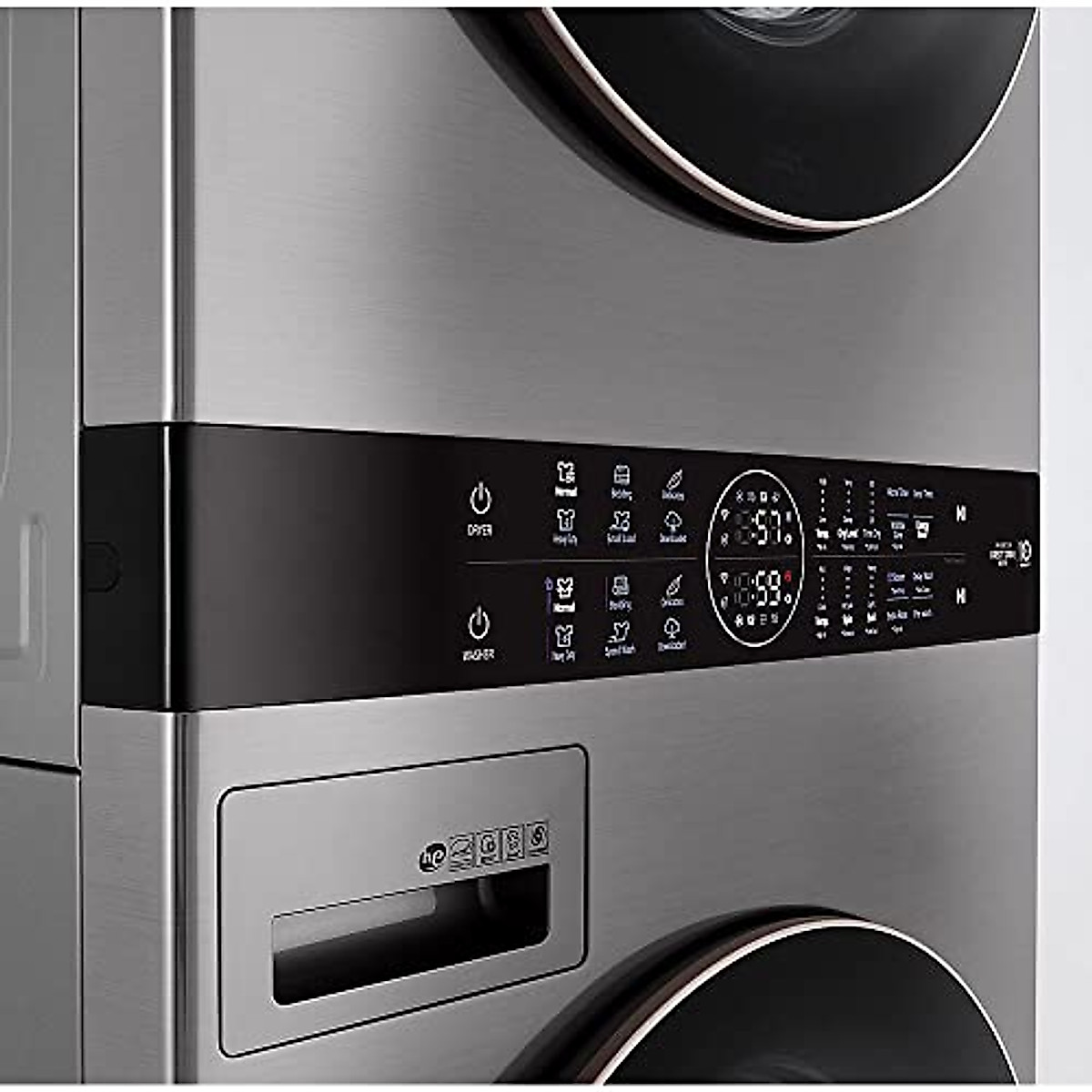 Single Unit Front Load LG WashTower™ with Center Control™ 4.5 cu. ft. Washer and 7.4 cu. ft. Gas Dryer