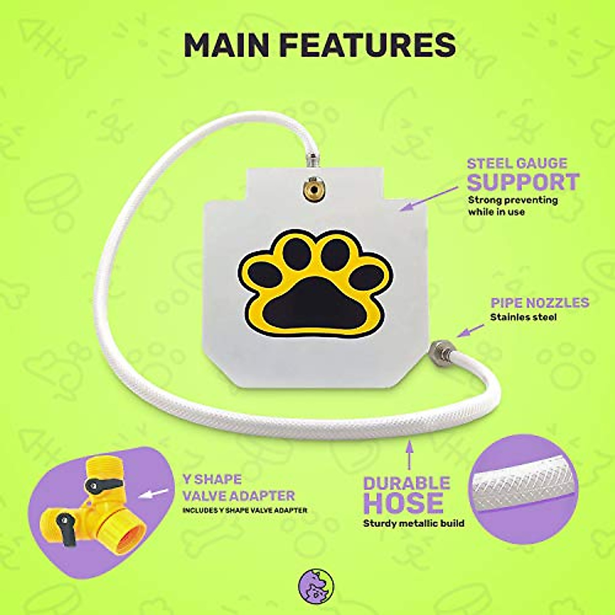 Dog Water Dispenser Pet Fountain - Upgraded 2022 Easy Paw Activated Dog Steps Eco-Friendly Pet Water Fountain with New Durable Leak-Proof Dog Bowl Hose Fresh Water Funny Dog Toys Keep Pets Cool