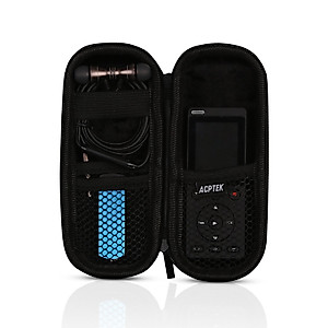 AGPTEK Carrying Case, EVA Zipper Carrying Hard Case Cover for Digital Voice Recorders, MP3 Players, Storage Holder for 3D Printing Pen, USB Cable, Earphones, Memory Cards, U Disk, Black