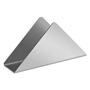 Stainless Steel Napkin Holder,Minimalistic Metal Napkin Dispenser,Cocktail Napkin Organizer,Triangle Shape, Silver,1 Piece