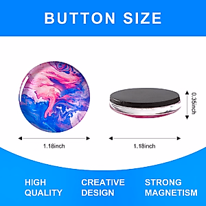 12PCS Fridge Magnets Round Glass Refrigerator Magnets Calendar Magnetic Sticker Decorations Whiteboards Magnets Set for Office and Kitchen（Marbling）