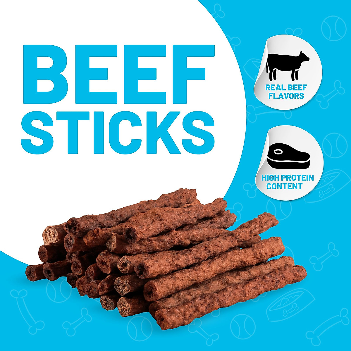 Sitka Farms Beef Sticks 5 Inch for Dogs - Crunchy Beef Premium Munchy Sticks - 50 Count - All Natural Beef Flavor Chews - for All Breeds