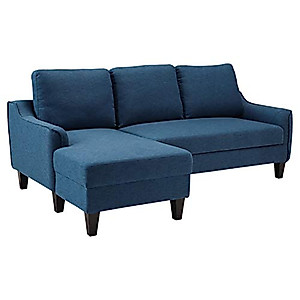 Signature Design by Ashley Jarreau Sofa Chaise Sleeper Chofa with Pull-Out Cushion, Blue
