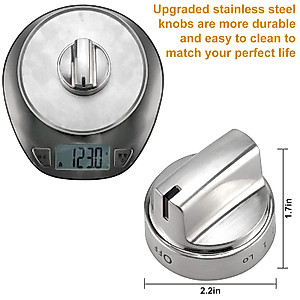 WB03X24818 Stainless Steel Knobs - Compatible with GE Stove Knob Replacements - Gas Range Burner Control Knob Replace 4363588, AP5989029, PS11729081, EAP11729081 (Pack of 5,Not Universal)