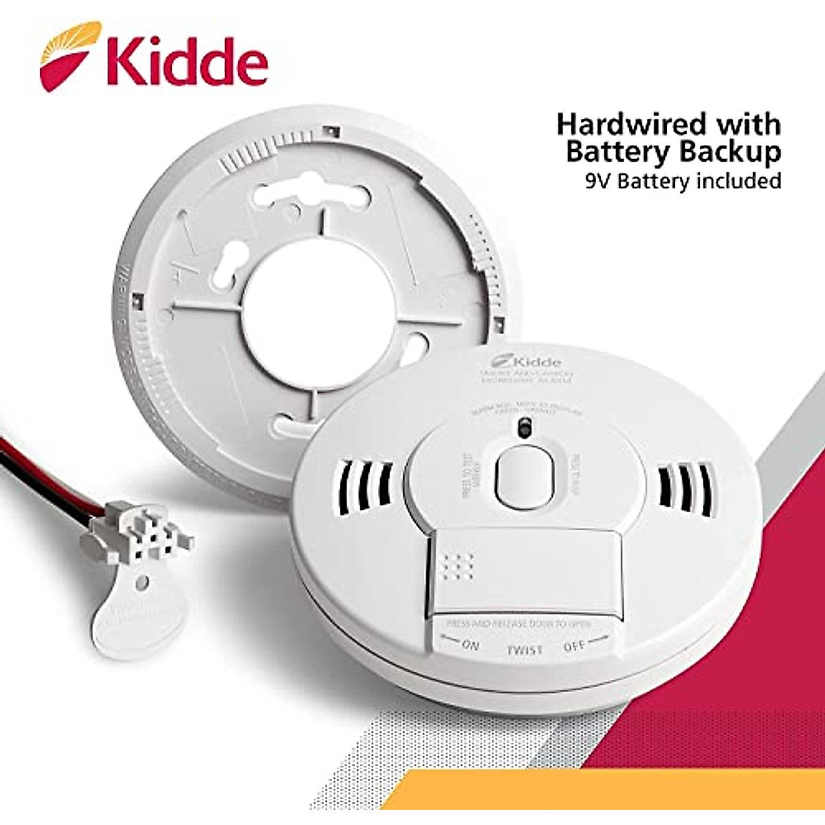 Kidde Smoke & Carbon Monoxide Detector, Hardwired Interconnect, Combination Smoke & CO Alarm with Battery Backup, Voice Alerts