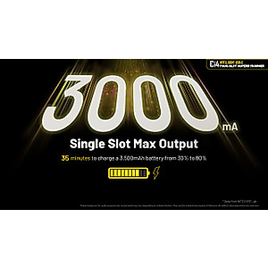 Nitecore Ci4 Four Bay Universal Battery Charger Support 16340 14500 18650 21700 Lithium Ion AA AAA Ni-MH Ni-CD, USB-C QC PD with Lumentac Battery Organizer