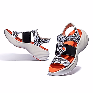 UIN Women's Summer Chunky Platform Wedges Sandals Comfortable Art Travel Shoes Sitges Ⅰ The Wild Stripes (8)