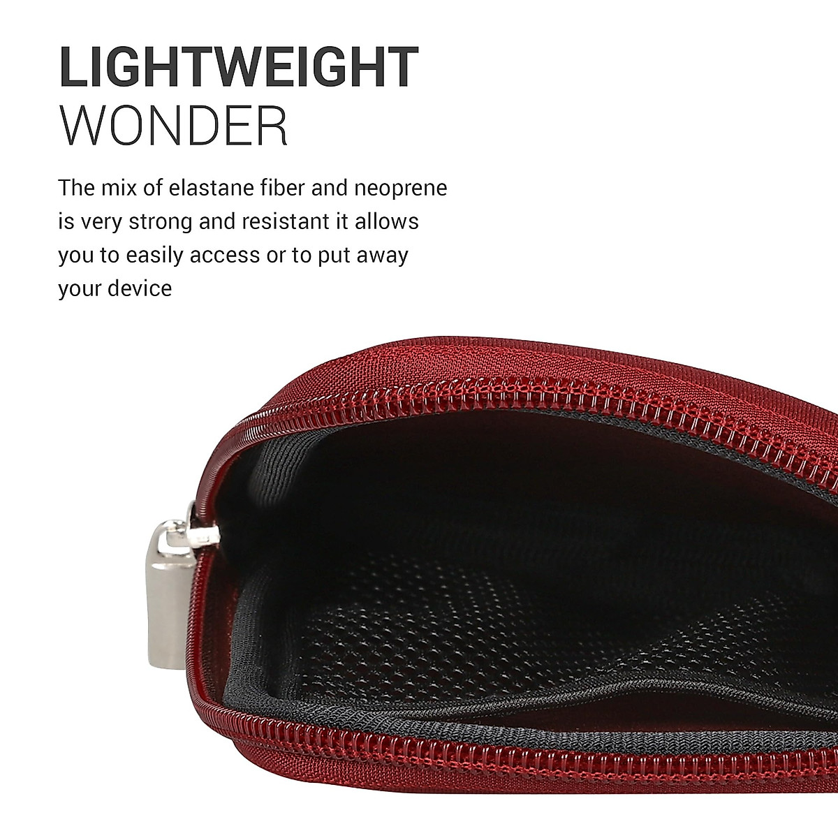 kwmobile Carrying Case Compatible with Nintendo 3DS XL - Neoprene Console Pouch with Zipper - Bordeaux