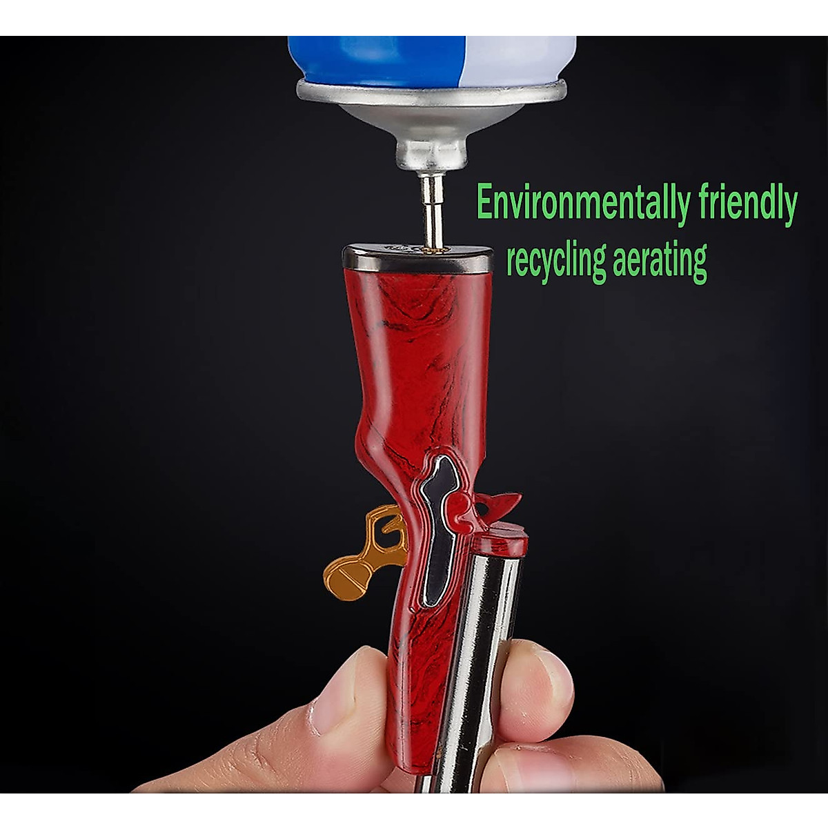 Vbnekose Wood Grain Double-Barrel Butane Lighter, Vintage, Compact, Simulates Double Mouth Open Flame, Press to Ignite, Refillable Adjustable Flame, Gift for Men Candles Camping (No Butane Fuel)