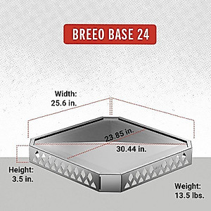 Breeo Base X24 (25.6 Inch) | Fire Pit Deck Protector | Stainless Steel | USA Made