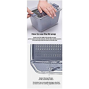 No/Brand lazkissy Fresh-keeping Container, 3-in-1 Multifunctional Draining Crisper with Strainers, Vegetables and fruits Storage Containers with Vents, 3 packs for various sizes of food storage