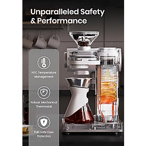 Gevi Professional Barista Coffee Machine | Smart Pour-over Drip Coffee Maker | Programmable Brew & Spin Speed | 51 Precise Grind Settings | Custom Recipes | Fast Heating Brewer for Home and Commercial