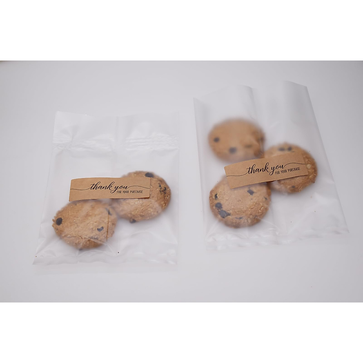 Cookie Bags 5"x7", 100Pcs Heat-sealable Frosted Semi Clear Cellophane Treat Bags Semi-Sealed