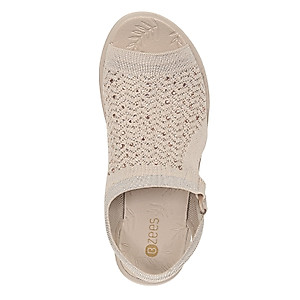 BZees Womens Star Bright Slingback Wedge Sandal, Champagne, 8.5 US