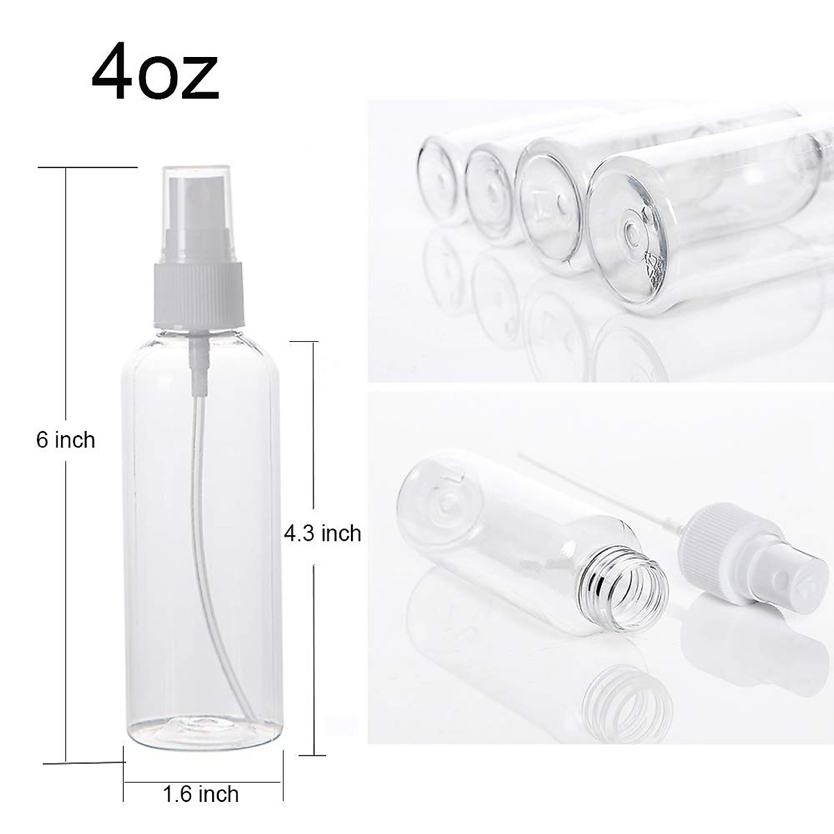 WUMONI10 Pack Spray Bottles 4Oz Clear Liquid Empty Refillable Container Pocket Size Mini Sprayer Set Mini Spray Bottles for Plastic Reusable Empty Small Spray Bottle Travel for Essential Oils Makeup