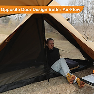 KingCamp Hot Tent with Stove Jack, 4 Season Cotton Tent for Camping, Lightweight Portable with Carry Bag, Foldable Snow Skirt, Set-up Rainfly, Glamping Hiking Backpacking, Windproof, Rainproof