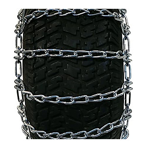 The ROP Shop | Pair of 2 Link Tire Chains 20x8.00x8, 20x8.0x8, 20x8x8 for MTD, Cub Cadet Lawn Mower, Tractor, Rider Traction