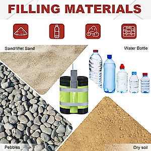 ABCCANOPY Canopy Sandbags for Instant Shelters, 140lb(Green)