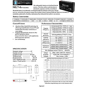 Mighty Max Battery 6V 7Ah SLA Battery Replacement for NEATA NT6-7.0