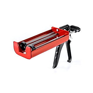 QWORK Epoxy Gun 400 mL/13.5 fl oz (1:1 Mix Ratio) Caulking Gun Effortless Silicone Sealant Caulk Gun, Dual Component Applicator for Panel Bond Gun