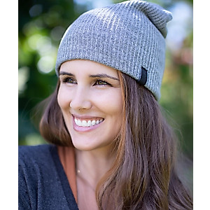 Revony Stretchy & Soft Ribbed Beanie - Extra Cozy, Extra Slouch - Perfect Winter Beanie for Men & Women Charcoal