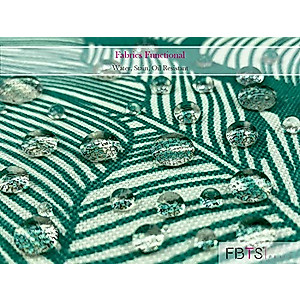 FBTS Prime Outdoor Chair Cushions Set of 4 Patio Seat Cushions with Ties 16x17 Inch Emerald Green Leaves U-Shape Chair Pads for Outdoor Patio Garden Home Office Furniture