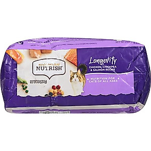 Rachael Ray Nutrish Longevity Premium Natural Dry Cat Food, Chicken with Chickpeas & Salmon Recipe, 3 Pounds