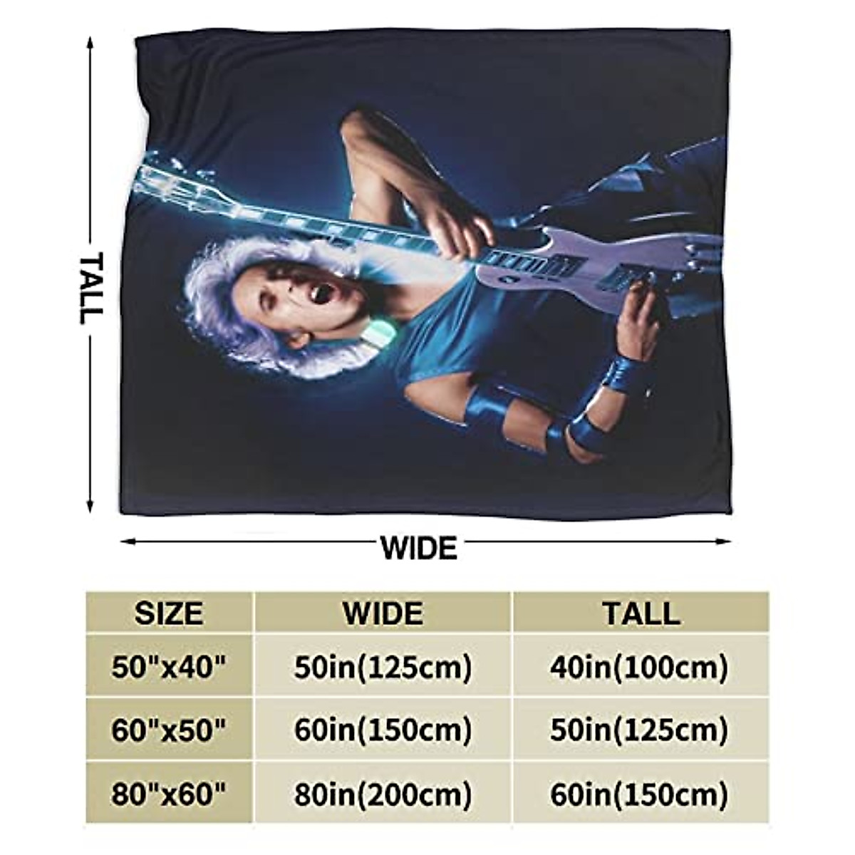 Mick Ronson Throw Blanket Super Soft Flannel Fleece Blankets for Home Bed Sofa 60"x50"