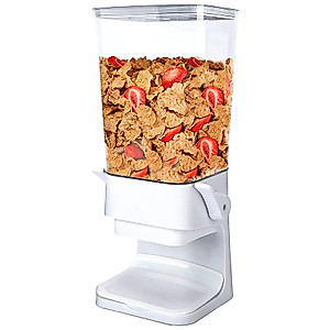 Conworld Cereal Dispenser Countertop, Candy Dispenser, Big Dry Food Cereal Dispenser, Not Easy to crush Food, Can Hold Cereal, Small Snack, for Home Office Hotel Commercial Bar, White (5000ml)