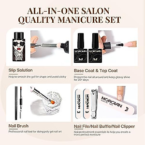 Morovan Poly Gel Nail Kits Starter Kit: Poly Nail Gel Kit for Beginners Poly Gel Kits with U V Light Gel Nail Kit DIY Extension Gel Kit Poly Nail Gel Kit with Everything